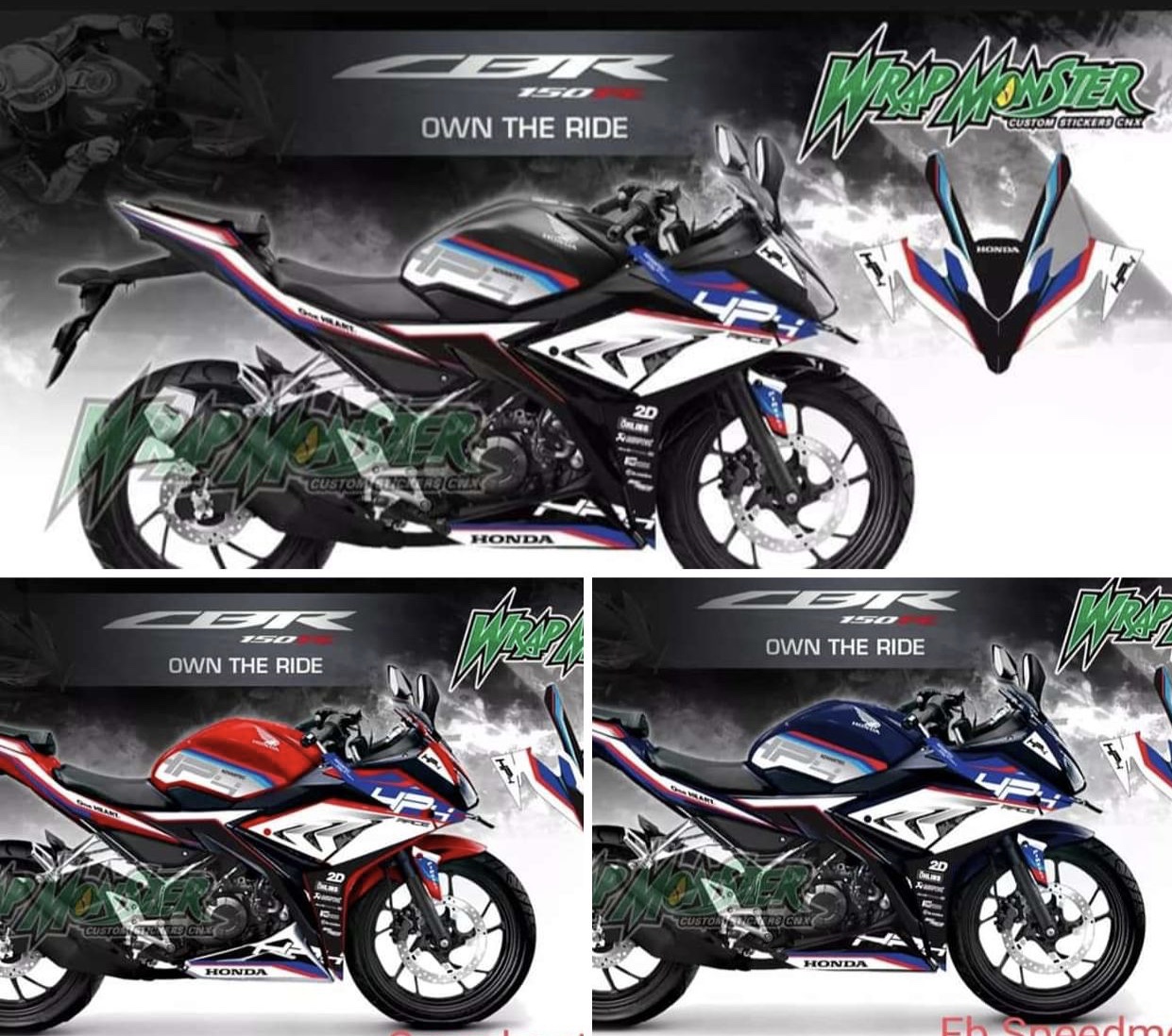 Honda CBR 150R Modification Full Body Sticker Water Proof 3D
