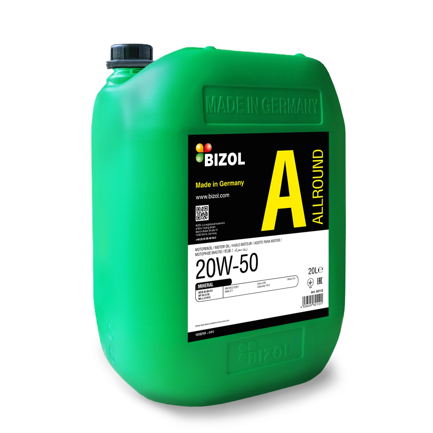 BIZOL Allround 20W-50 Engine Oil 20L